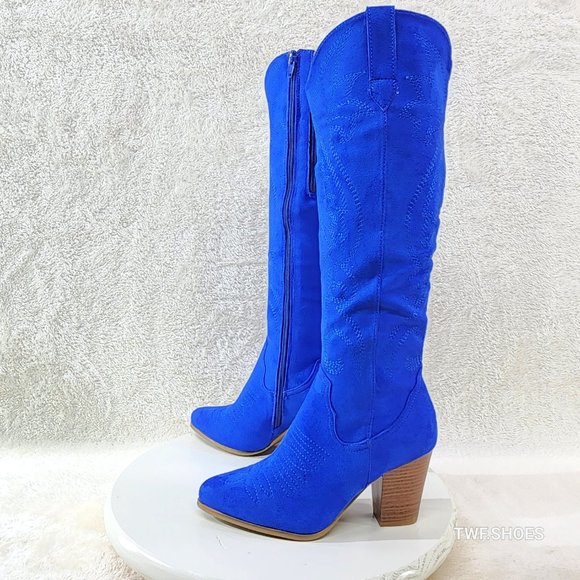 Pierre Dumas | Shoes | Wild Ryder Bright Deep Blue Faux Suede Country ...